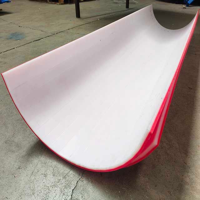 Two Color UHMWPE Liner Sheets Bend Half Circle PE1000 Conveyor Lining ...